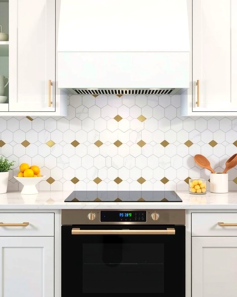 25 White and Gold Kitchen Backsplash Ideas for Elegance