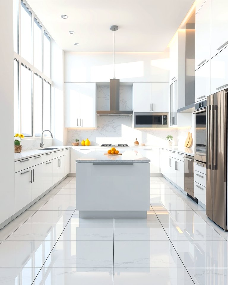 25 White Kitchen Floor Ideas for a Bright Space
