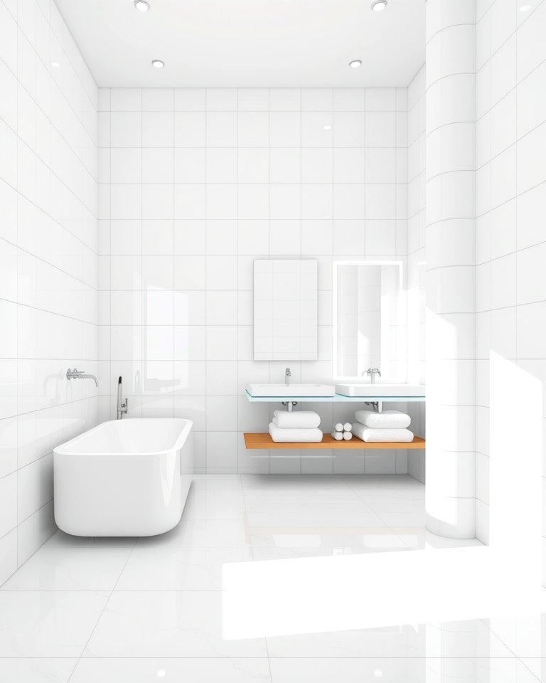 30 Elegant White Tile Bathroom Design Concepts