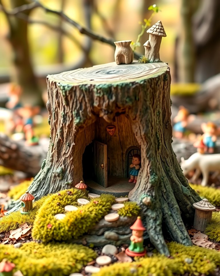 25 Tree Stump Fairy Garden Ideas for Enchanting Spaces