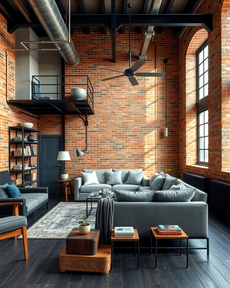 30 Grey Living Room & Dark Wood Floor Design Combinations