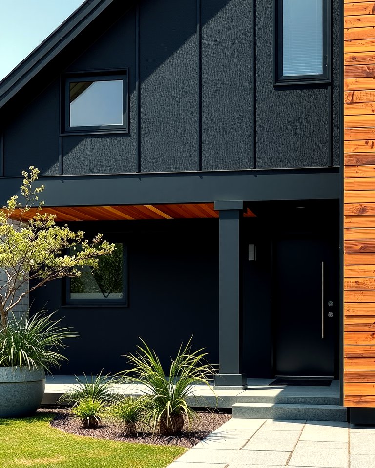 25 Paint Colors for a Modern Black House With Cedar Accents