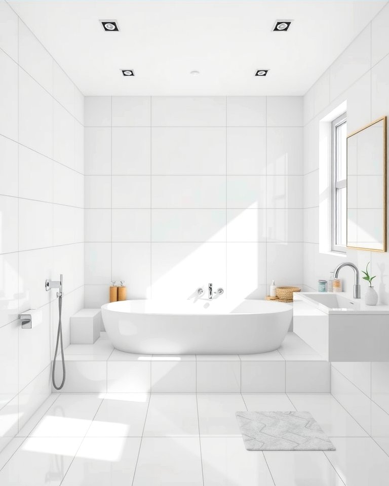 30 Elegant White Tile Bathroom Design Concepts