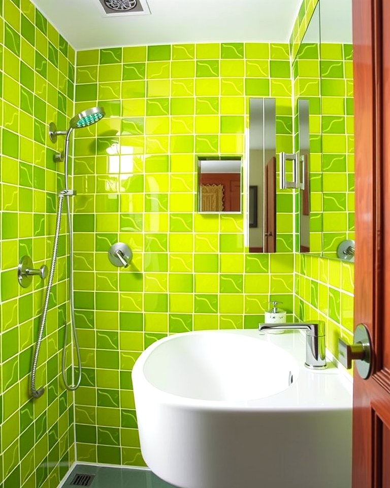 30 Green Bathroom Tile Design Ideas for a Refreshing Oasis