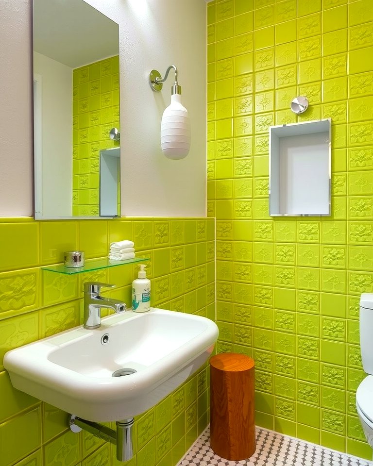30 Green Bathroom Tile Design Ideas for a Refreshing Oasis