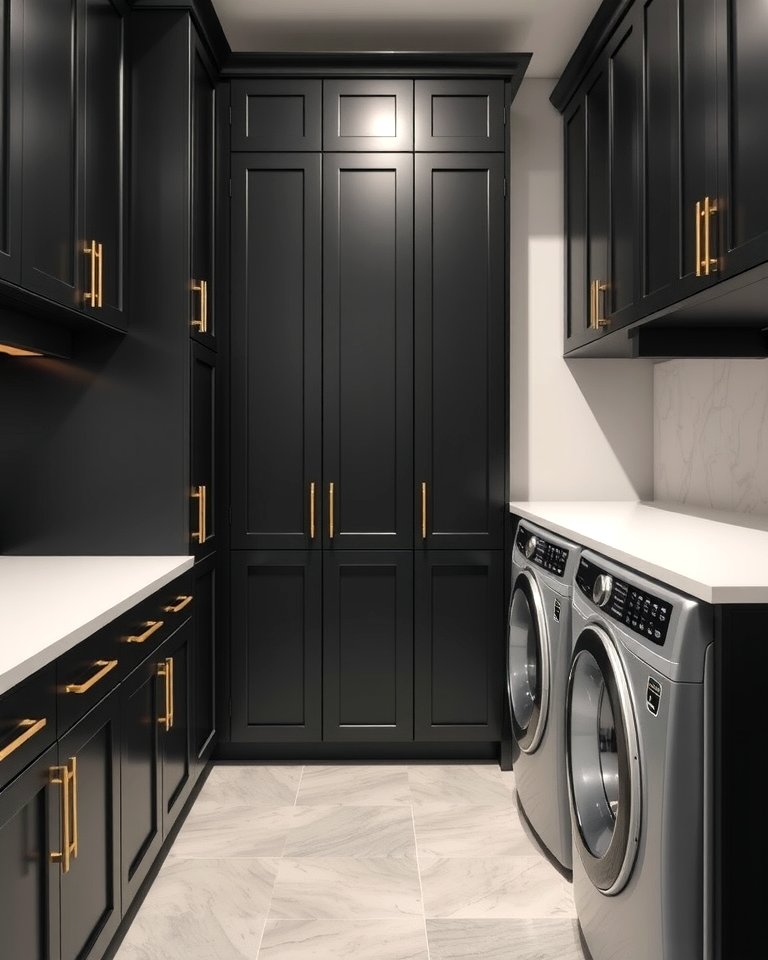 30 Stylish Black Laundry Room Ideas for a Modern Utility Space