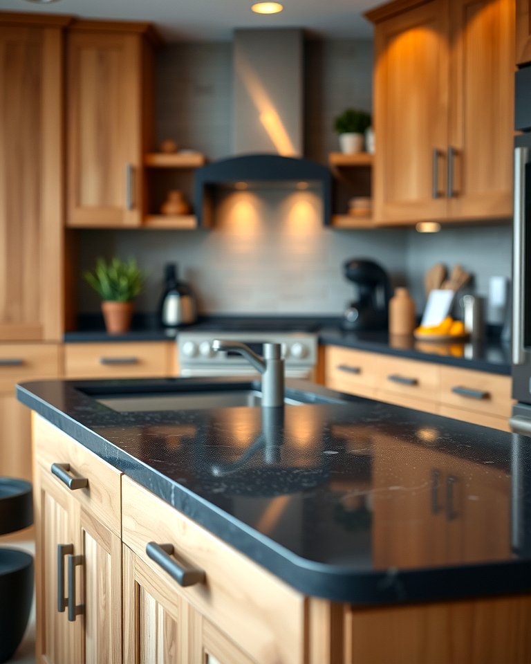 30 Sleek Black Granite Countertop Kitchen Designs for Luxury