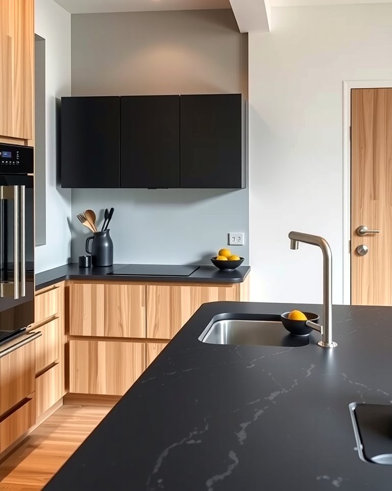 30 Sleek Black Granite Countertop Kitchen Designs for Luxury
