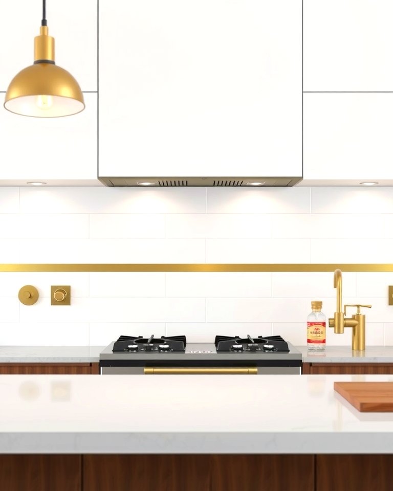 25 White and Gold Kitchen Backsplash Ideas for Elegance
