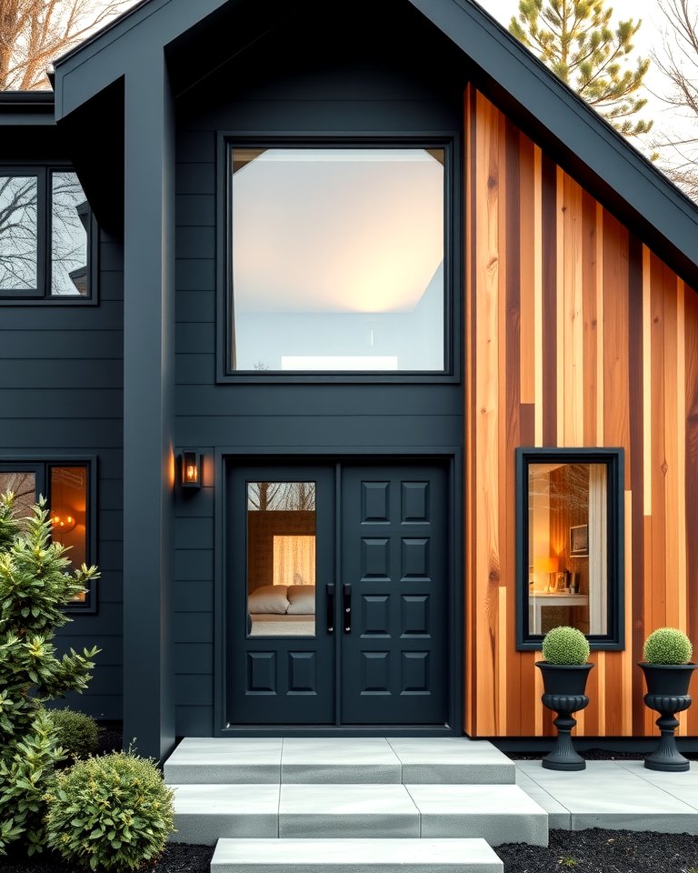 25 Paint Colors for a Modern Black House With Cedar Accents
