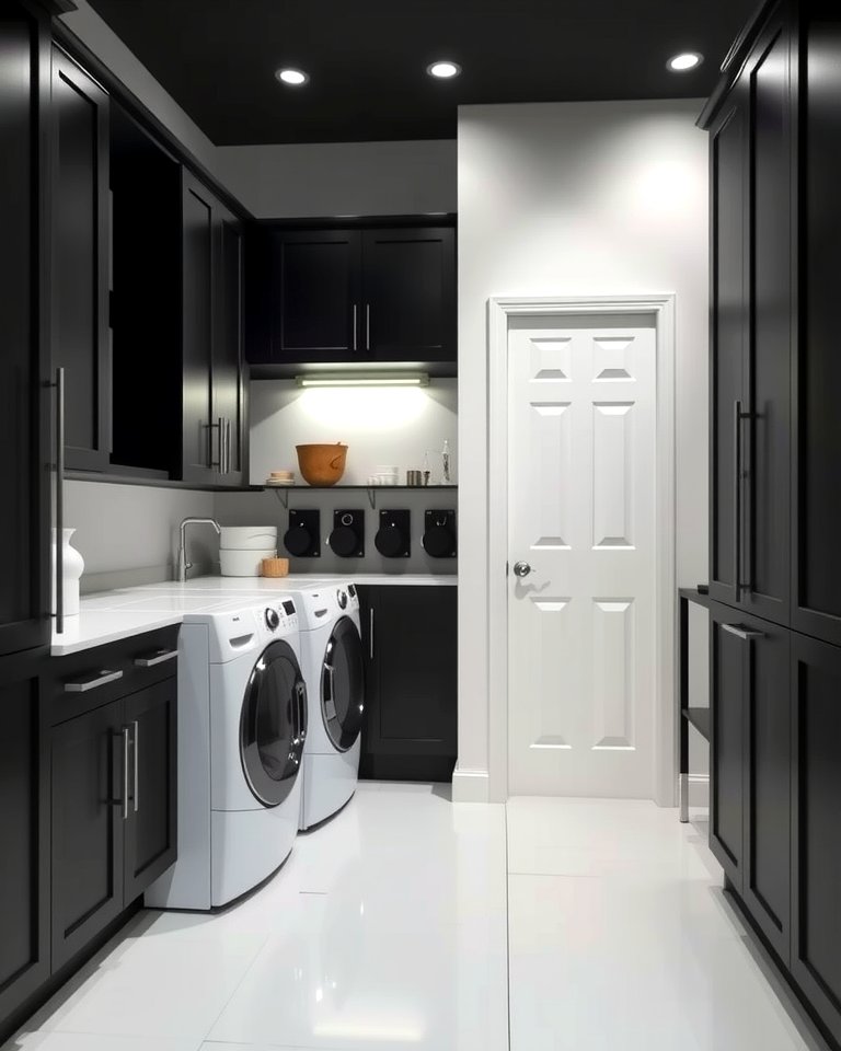 30 Stylish Black Laundry Room Ideas for a Modern Utility Space