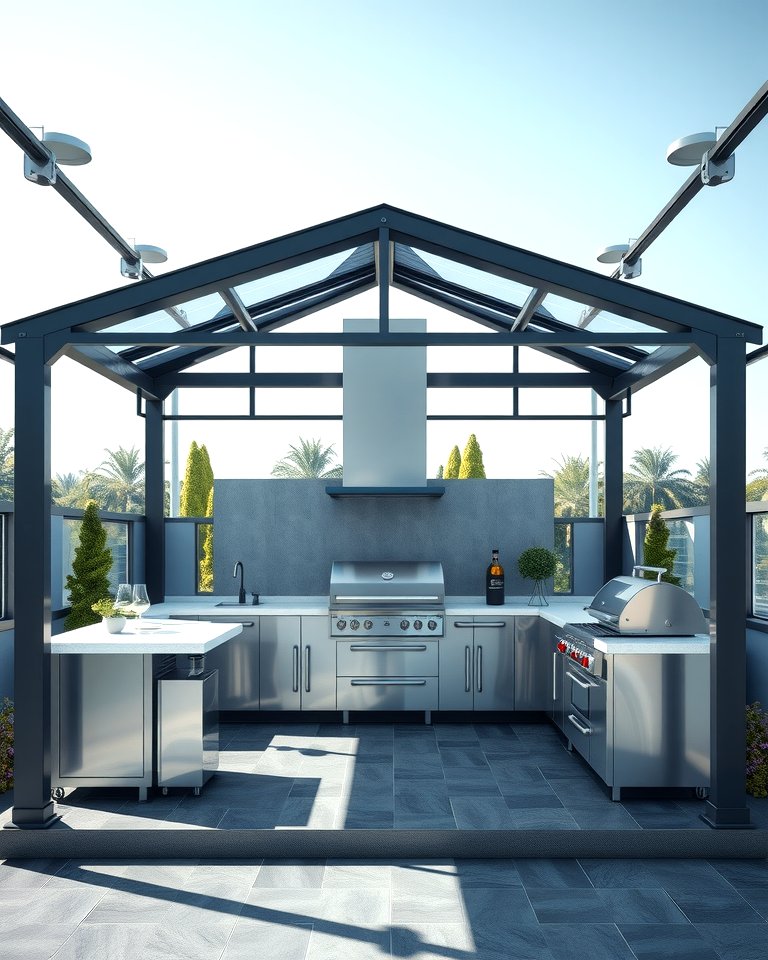 30 Outdoor Kitchen with Gazebo Ideas for All-Weather Cooking