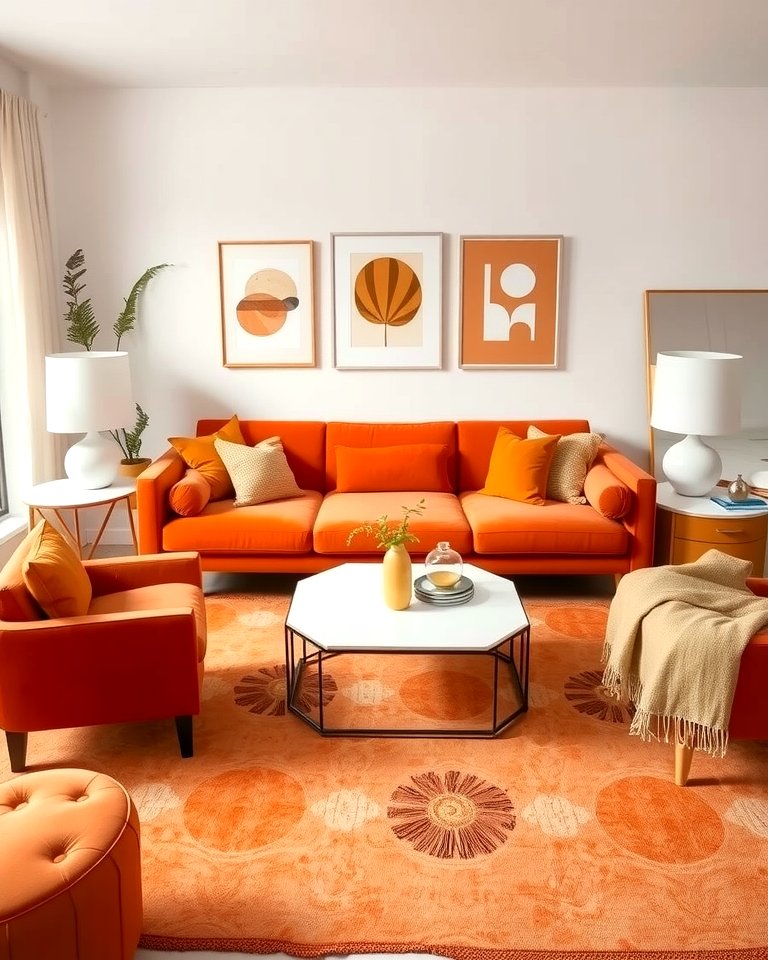 25 Orange Couch Living Room Ideas for a Vibrant Space
