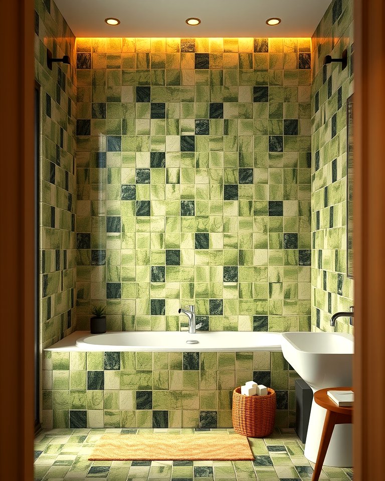 30 Green Bathroom Tile Design Ideas for a Refreshing Oasis