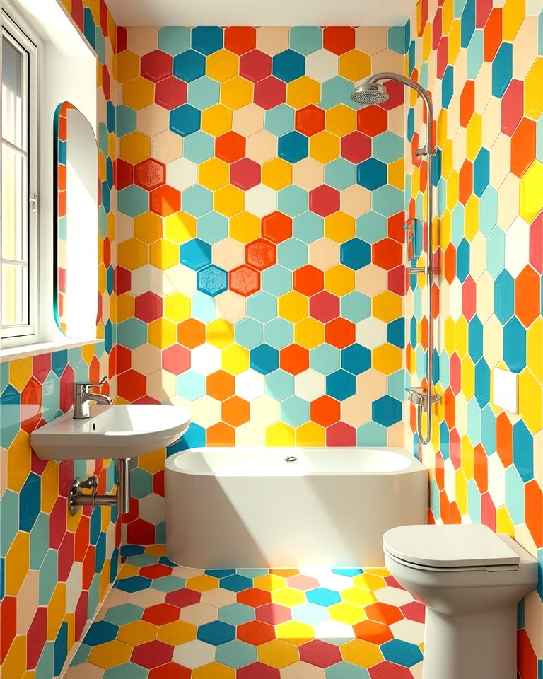 30 Bathrooms with Hexagon Tile Floor Design Ideas