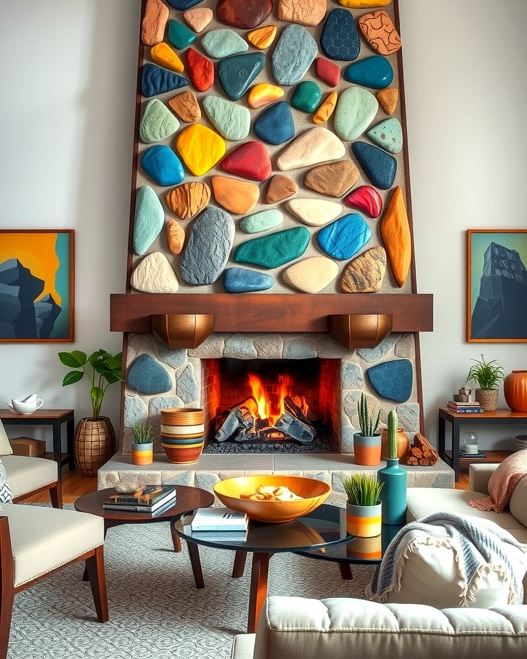 25 River Rock Fireplace Ideas for a Natural Look