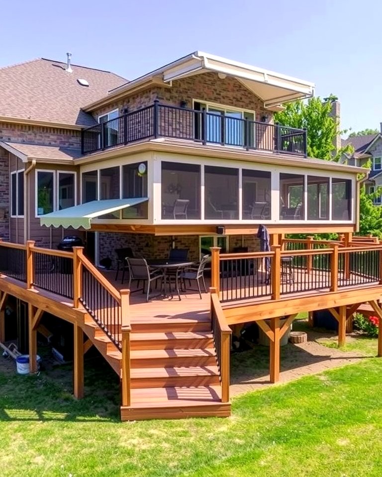 30 Partially Covered Deck Ideas for Flexible Outdoor Living