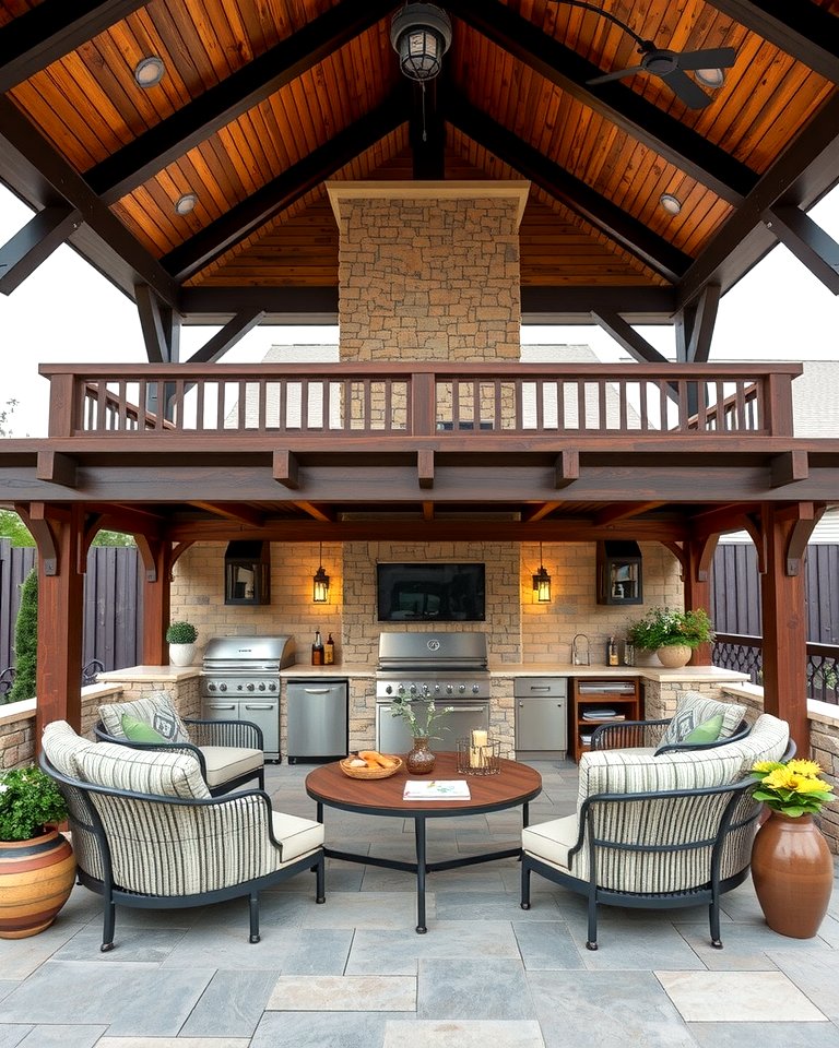 30 Outdoor Kitchen with Gazebo Ideas for All-Weather Cooking
