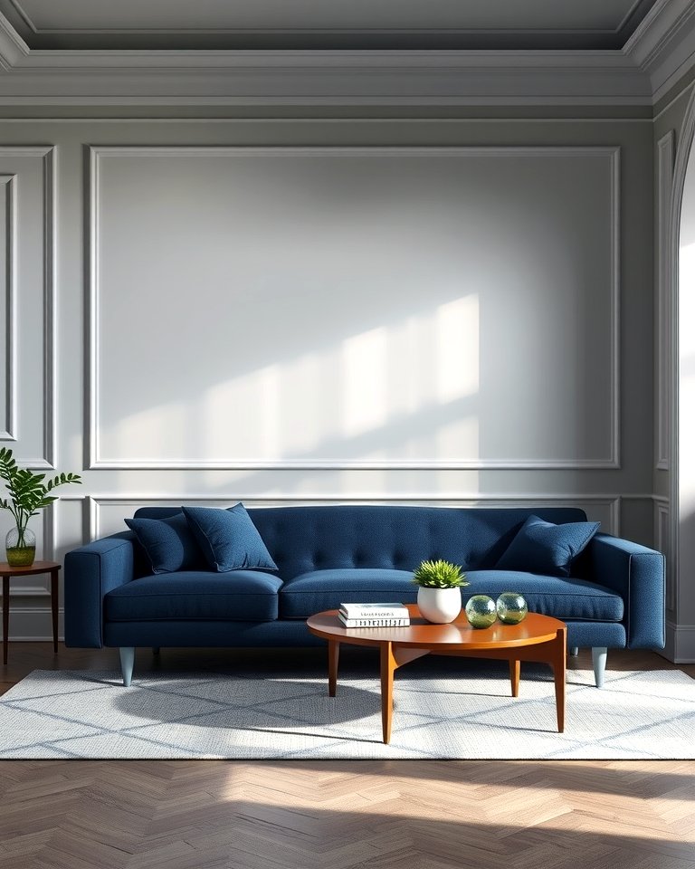 30 Soothing Blue & Grey Living Room Designs for Relaxing Spaces