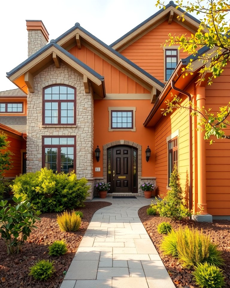 25 Orange House Exterior Ideas for a Bold Look