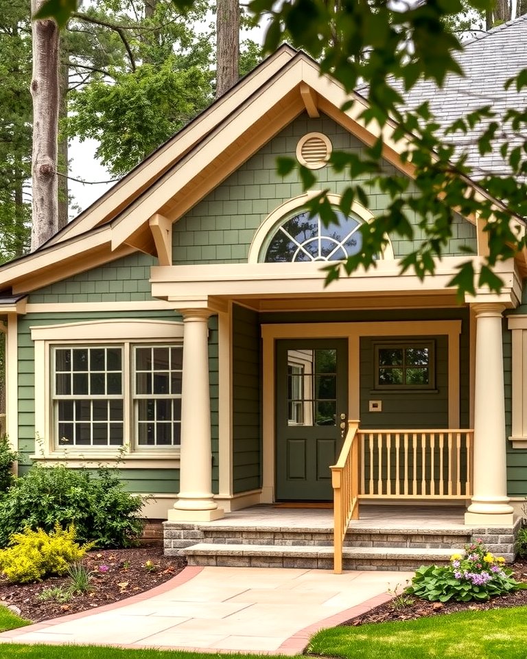 25 Olive Green House Exterior Ideas for a Fresh and Natural Look