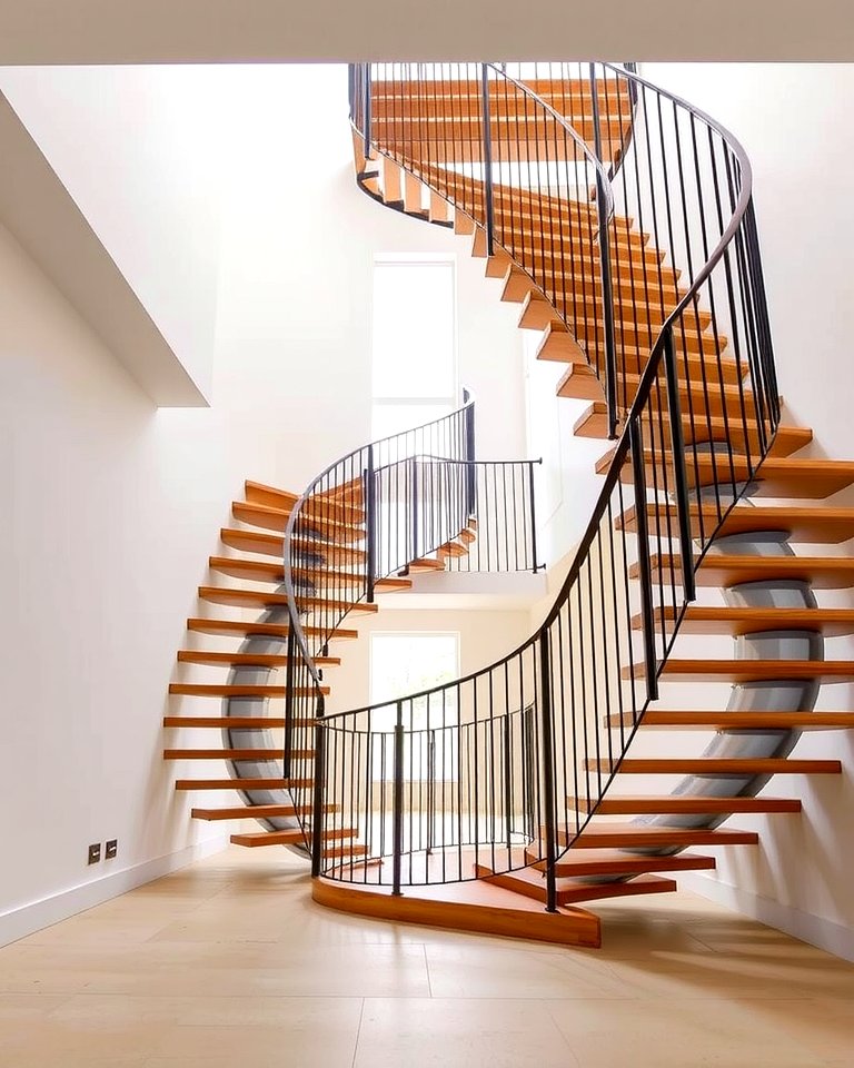 30 Elegant Curved Staircase Designs to Elevate Your Home's Style