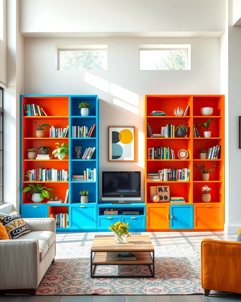25 Orange and Blue Living Room Ideas for a Bold Look