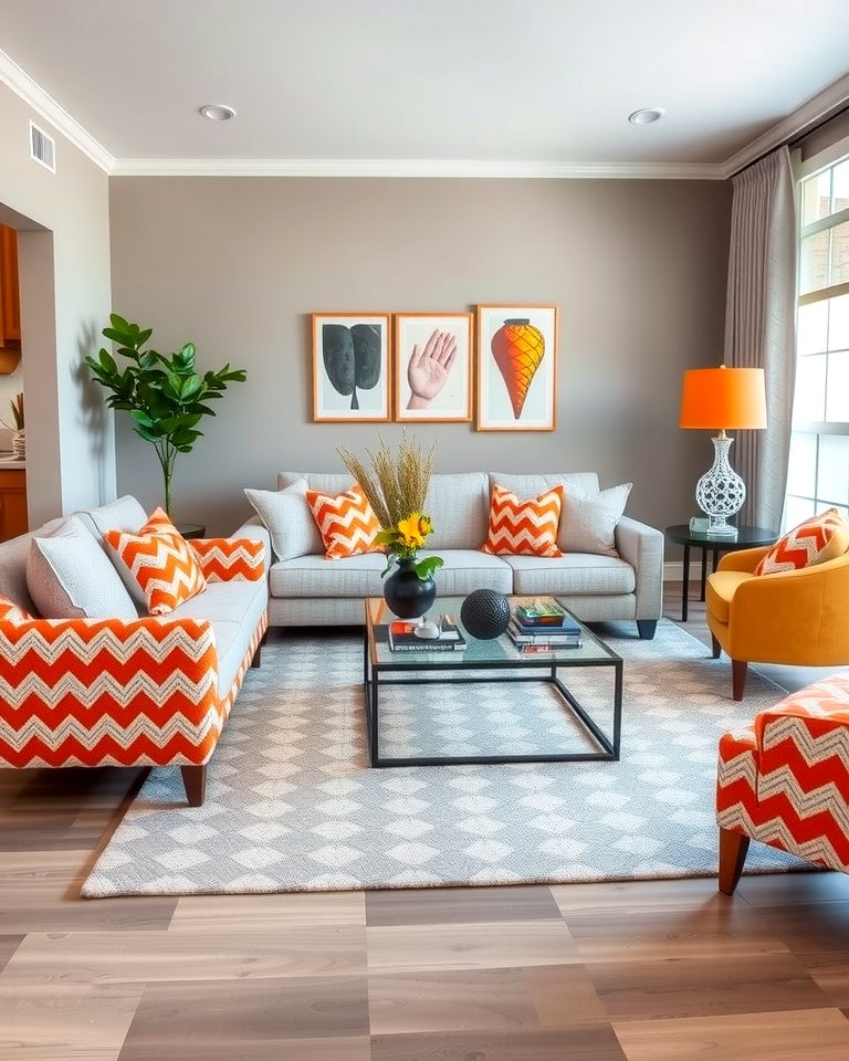 25 Orange and Grey Living Room Ideas for a Modern Look