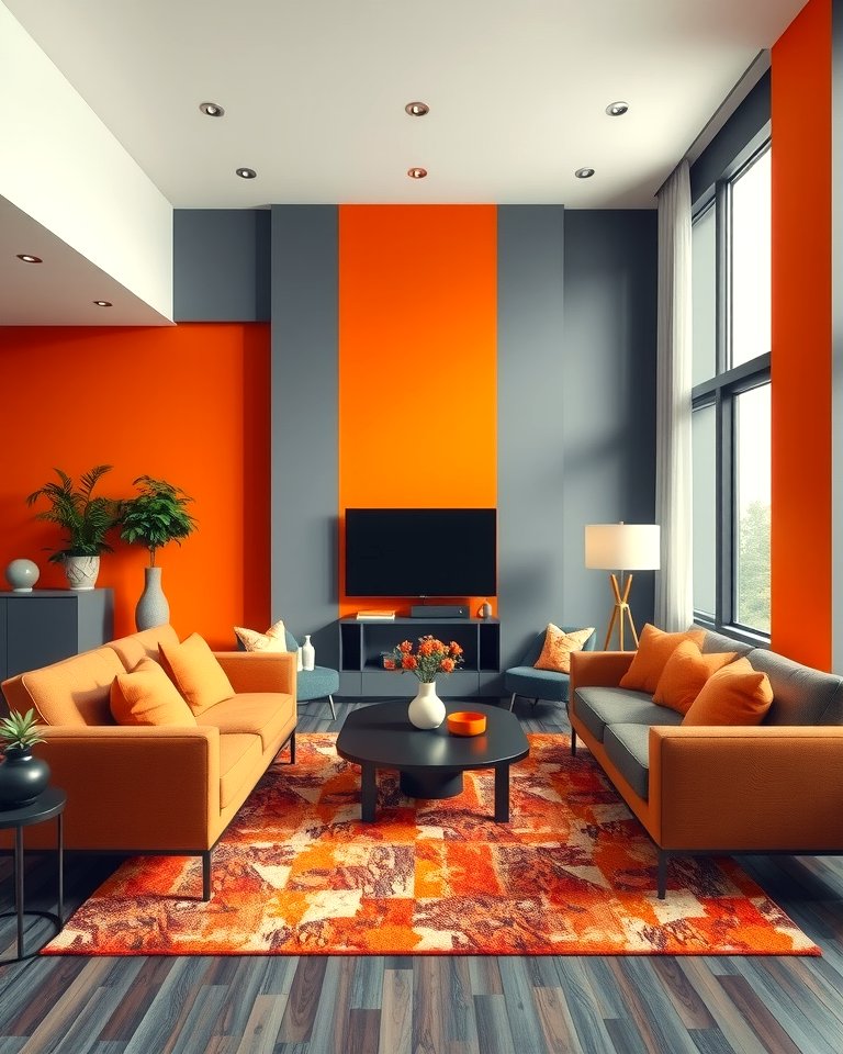 25 Orange and Grey Living Room Ideas for a Modern Look