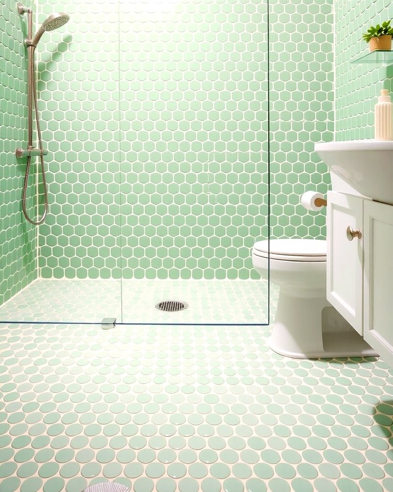 30 Green Bathroom Tile Design Ideas for a Refreshing Oasis