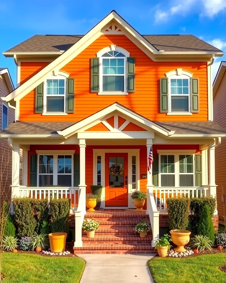 25 Orange House Exterior Ideas for a Bold Look