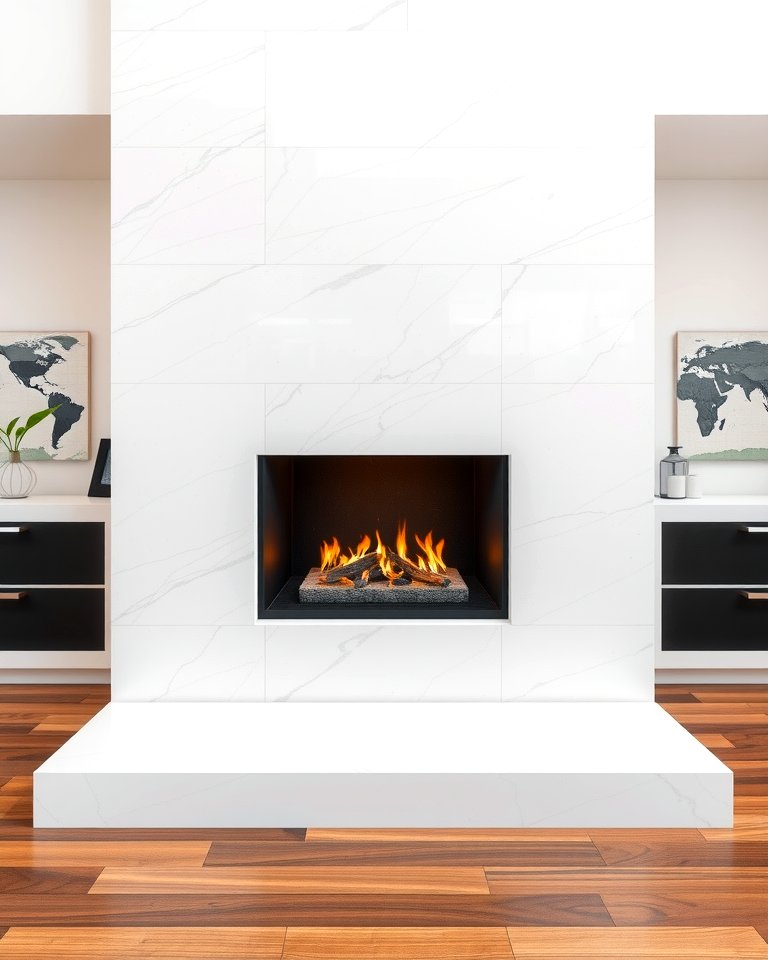 25 Quartz Fireplace Surround Ideas for a Sleek Look