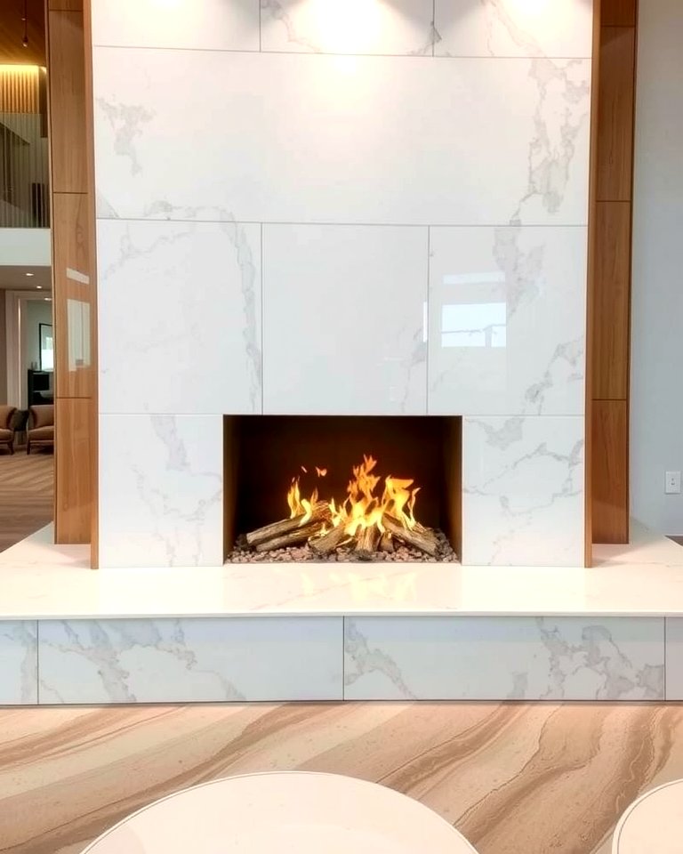 25 Quartz Fireplace Surround Ideas for a Sleek Look