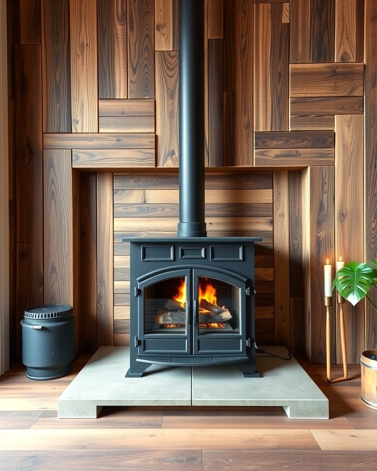 30 Cozy Wood Stove Surround Design Inspirations