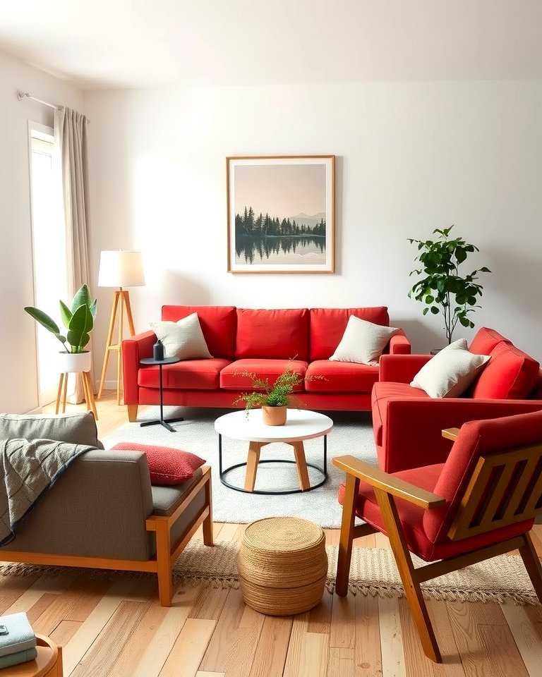 25 Red Couch Living Room Ideas to Make a Statement