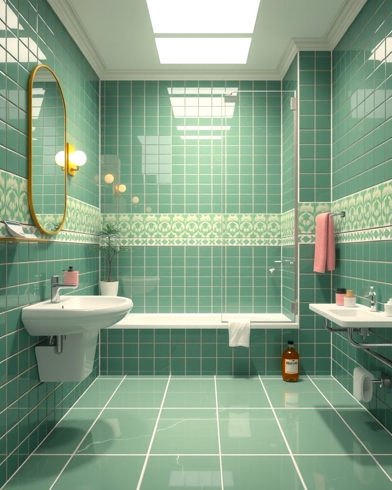 30 Green Tile Bathroom Inspiration Ideas for Bold Spaces