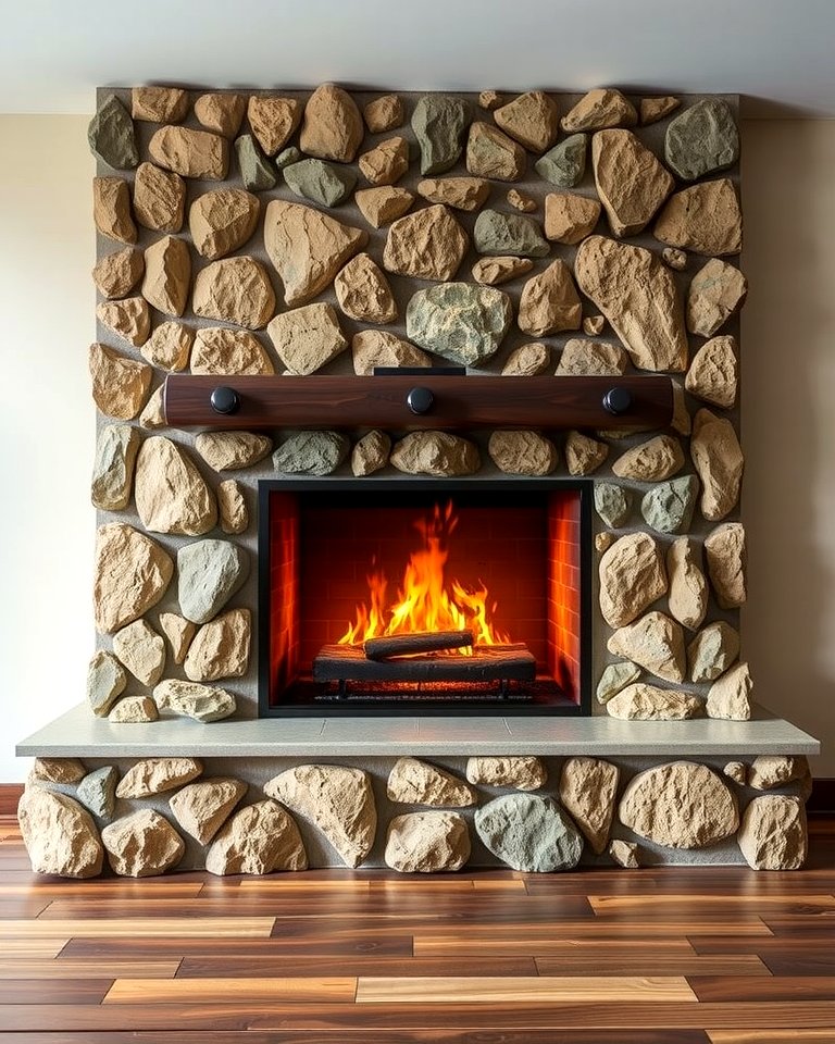 25 River Rock Fireplace Ideas for a Natural Look