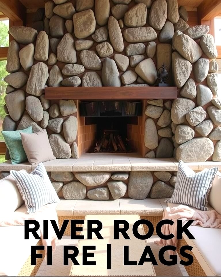 25 River Rock Fireplace Ideas for a Natural Look