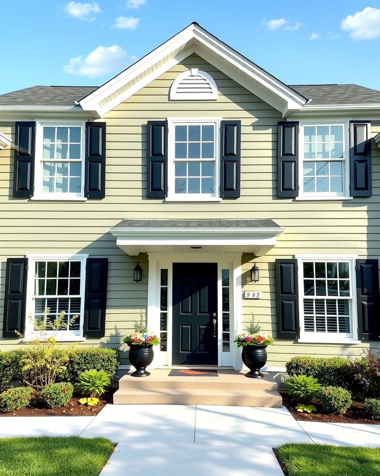 30 Sage Green Exterior House Color Scheme Design Ideas