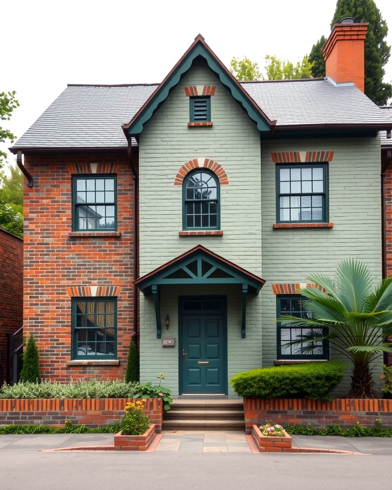 25 Sage Green Painted Brick House Ideas for a Fresh Look