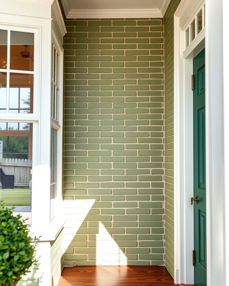 25 Sage Green Painted Brick House Ideas for a Fresh Look