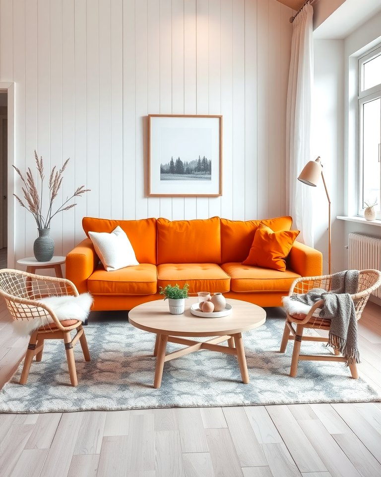 25 Orange Couch Living Room Ideas for a Vibrant Space