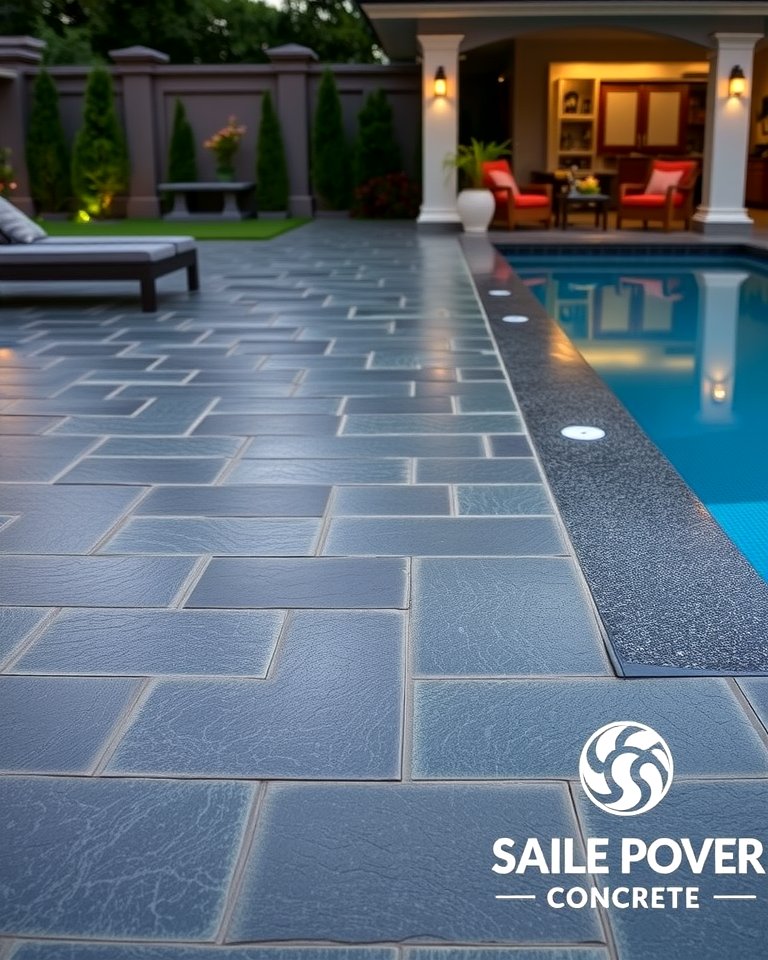 25 Stamped Concrete Pool Deck Ideas for Durability