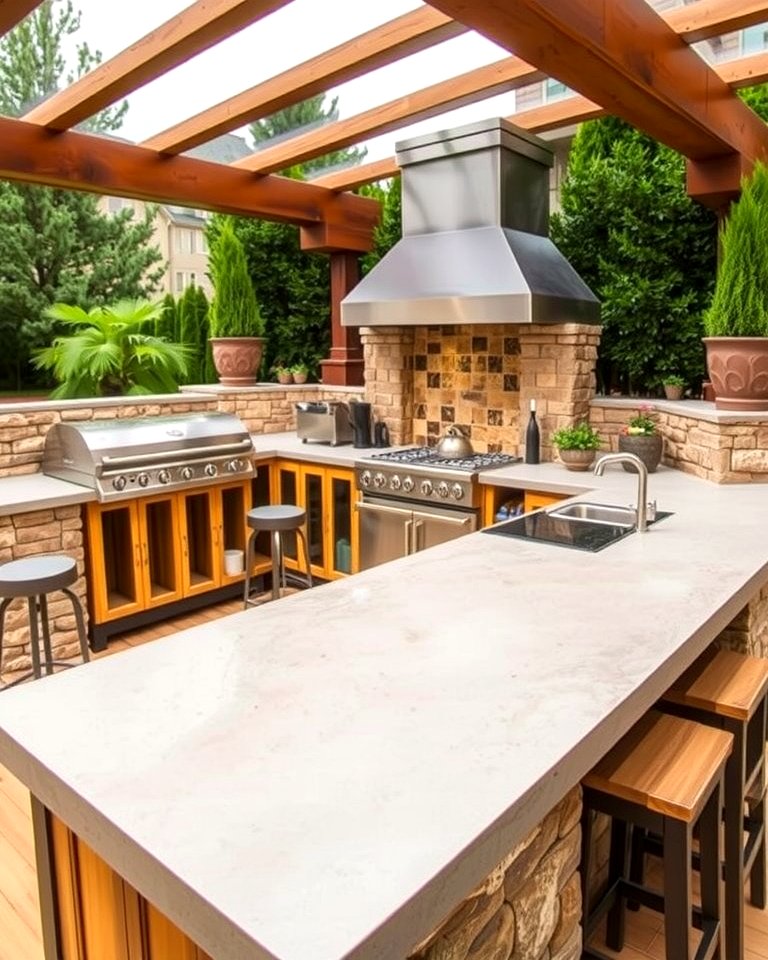 25 Types of Outdoor Kitchen Countertops for Durability