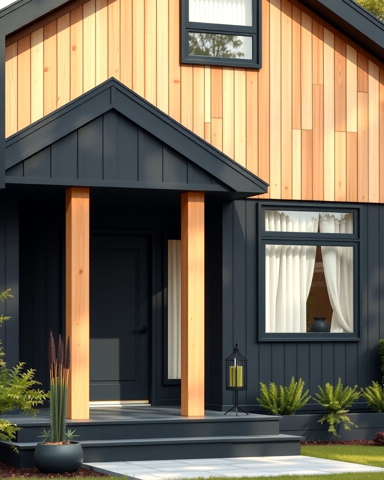 25 Paint Colors for a Modern Black House With Cedar Accents