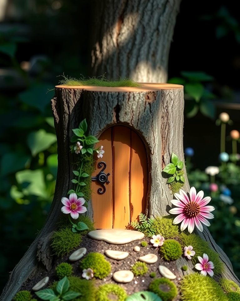 25 Tree Stump Fairy Garden Ideas for Enchanting Spaces