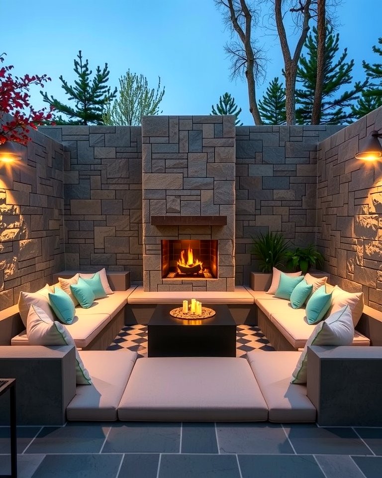 25 Outdoor Corner Fireplace Ideas for Cozy Nights
