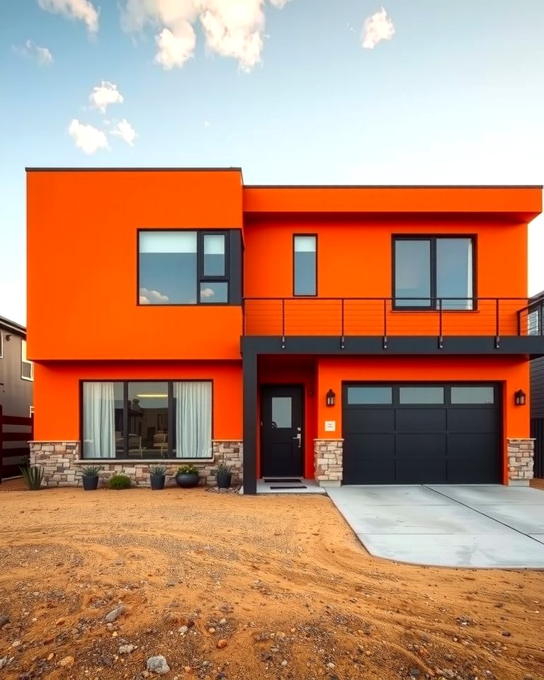 25 Orange House Exterior Ideas for a Bold Look