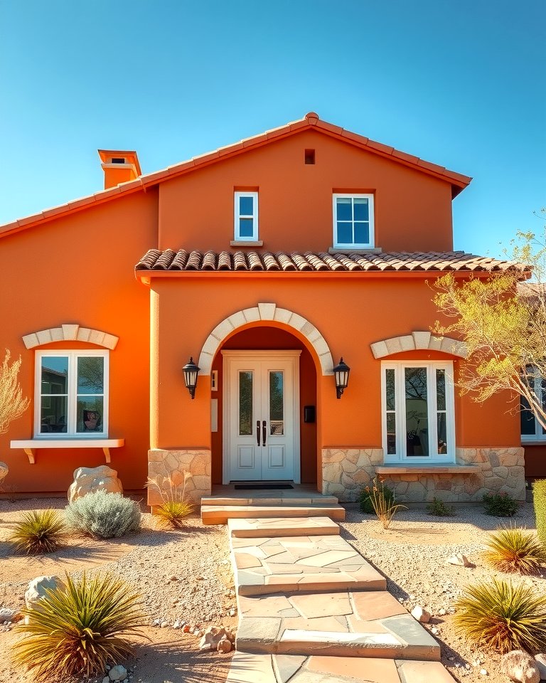 25 Orange House Exterior Ideas for a Bold Look