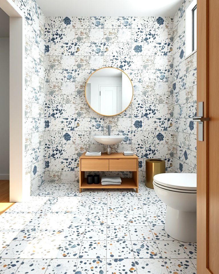 30 Powder Room Floor Tile Ideas for Elegant Small Spaces